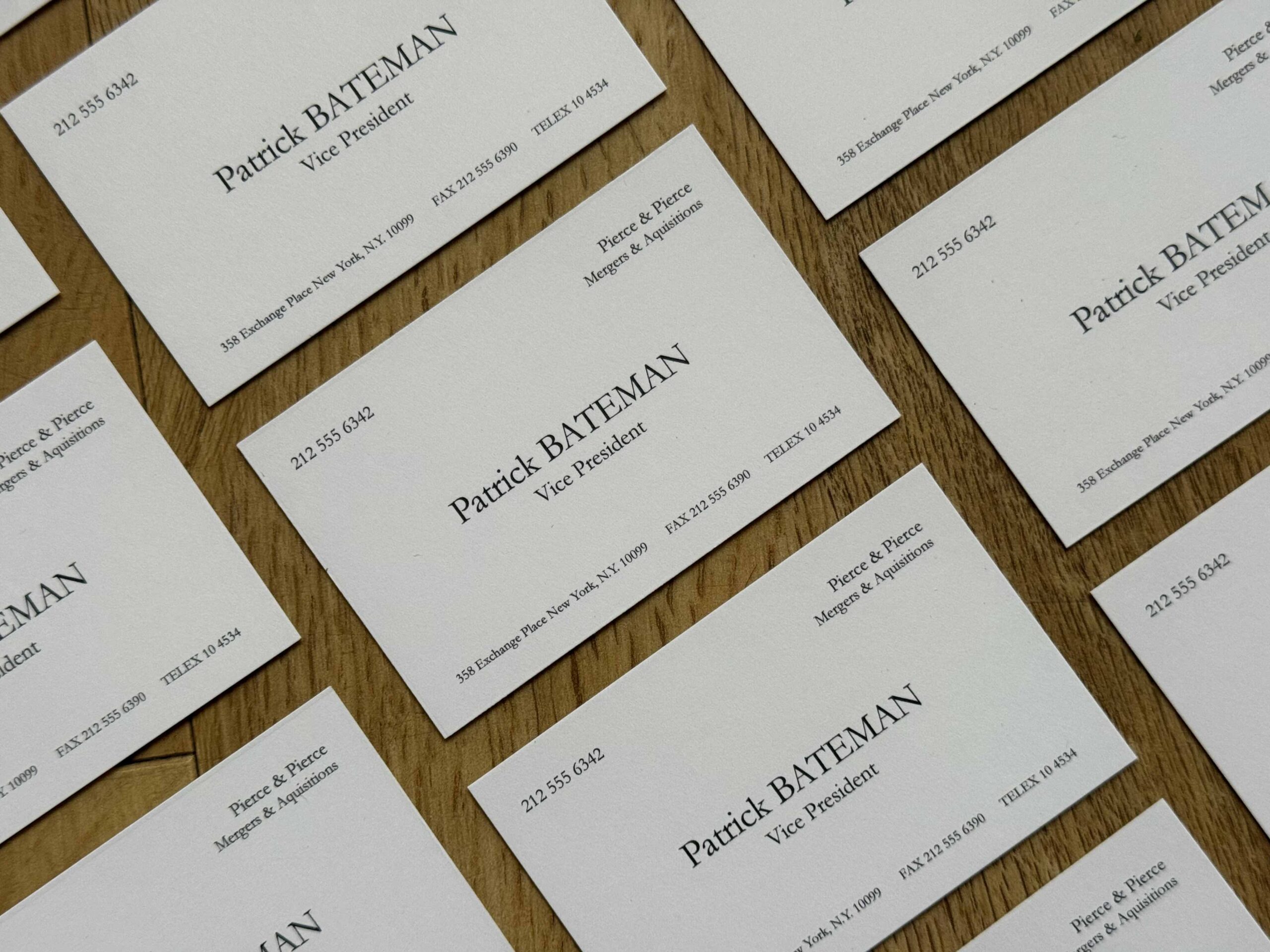 How to re-create the American Psycho Business Card | Printed.com